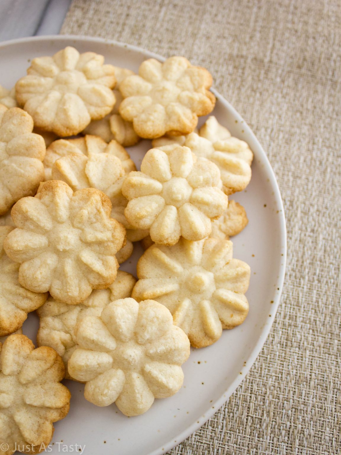 Gluten Free Spritz Cookies - Eggless - Just As Tasty