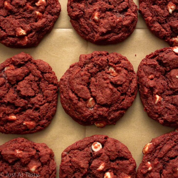 Easy Red Velvet Chocolate Chip Cookies - Just As Tasty